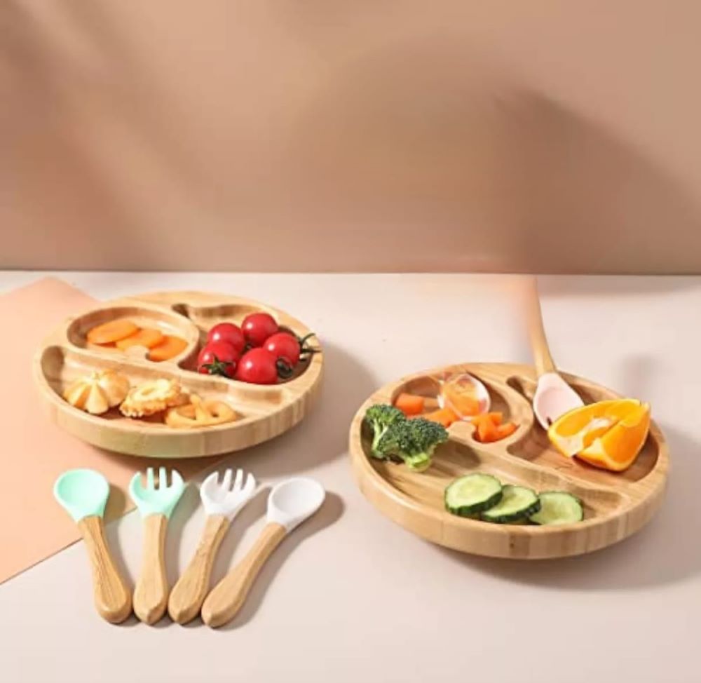 Set de alimentación de bambú - Aguamarina Baby